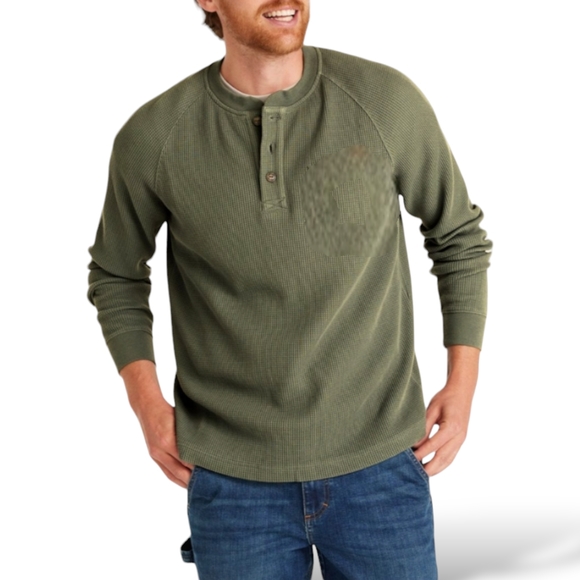 L.L. Bean | Shirts | Ll Bean Mens Beanbuilt Henley Cotton Waffle Slightly Fitted Pullover Shirt ...
